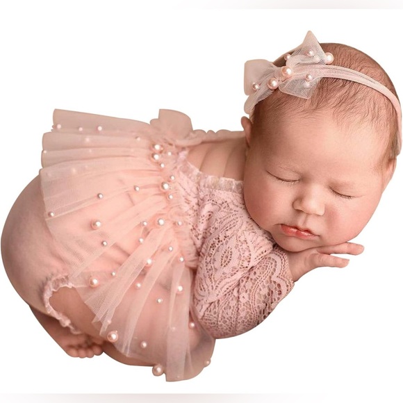 Matching Sets | Whitepink Lace Newborn Photography Outfits Newborn Girl ...